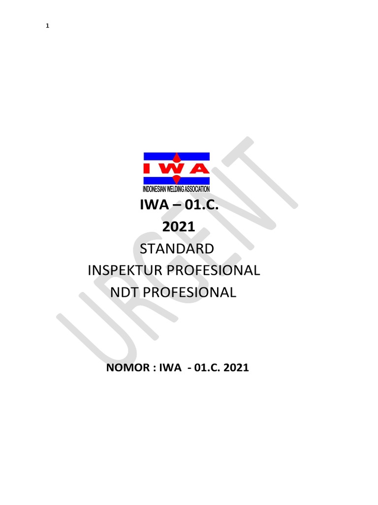 STANDARD 01-IWA Untuk NDT Professional Dan Welding Inspektor | PDF