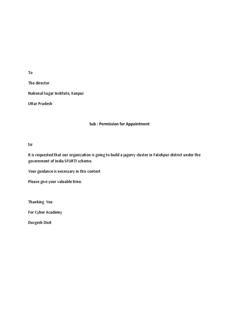 Request for Appointment Permission | PDF