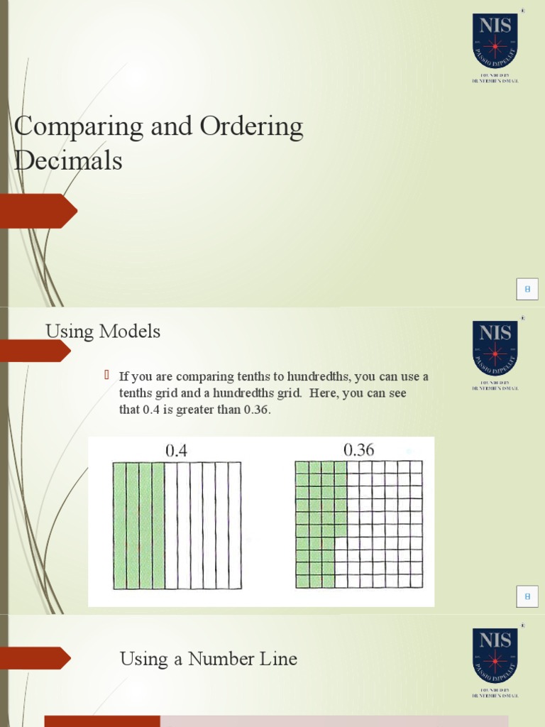 Comparing and Ordering Decimals | PDF