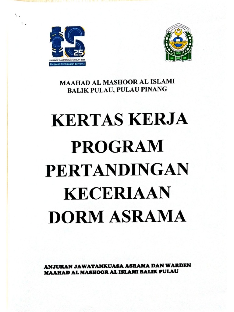 KERTAS KERJA KECERIAAN DORM ASRAMA | PDF
