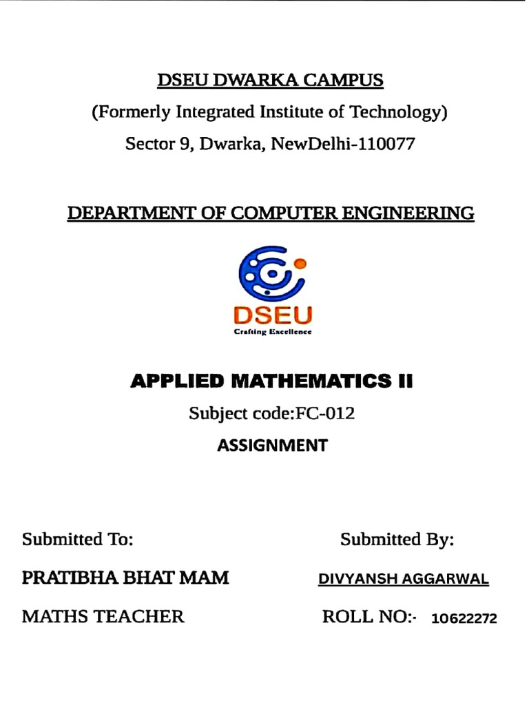 Diploma in Mathematics | PDF