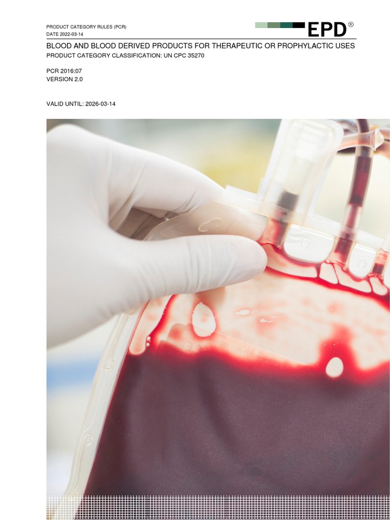 PCR Blood and Blood Derived Products For Therapeutic or Prophylactic ...