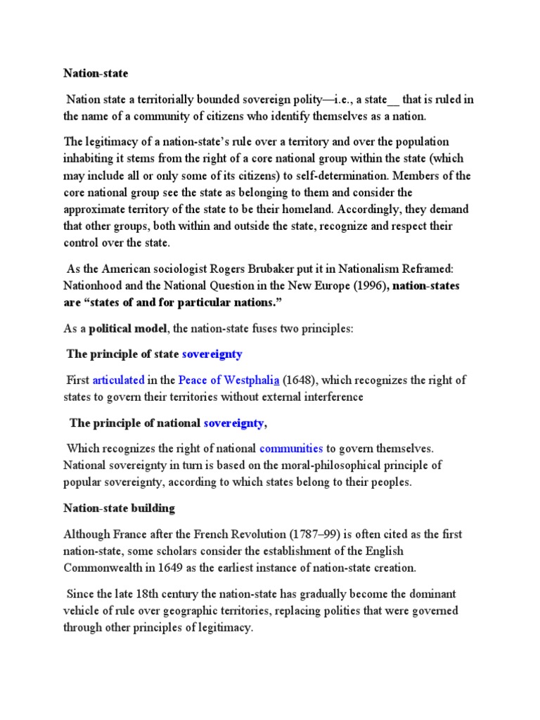 Nation State Evolution | PDF | Nation State | Citizenship