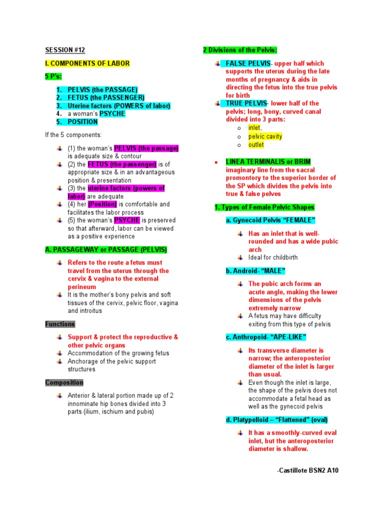 MCN Reviewer 12 23 | PDF | Pelvis | Childbirth