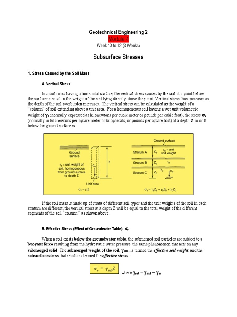 Module 4 Vertical and Horizontal Stress | PDF | Stress (Mechanics ...