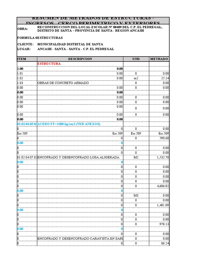 Presupuesto Aulas - Santa | PDF | edificio | Materiales