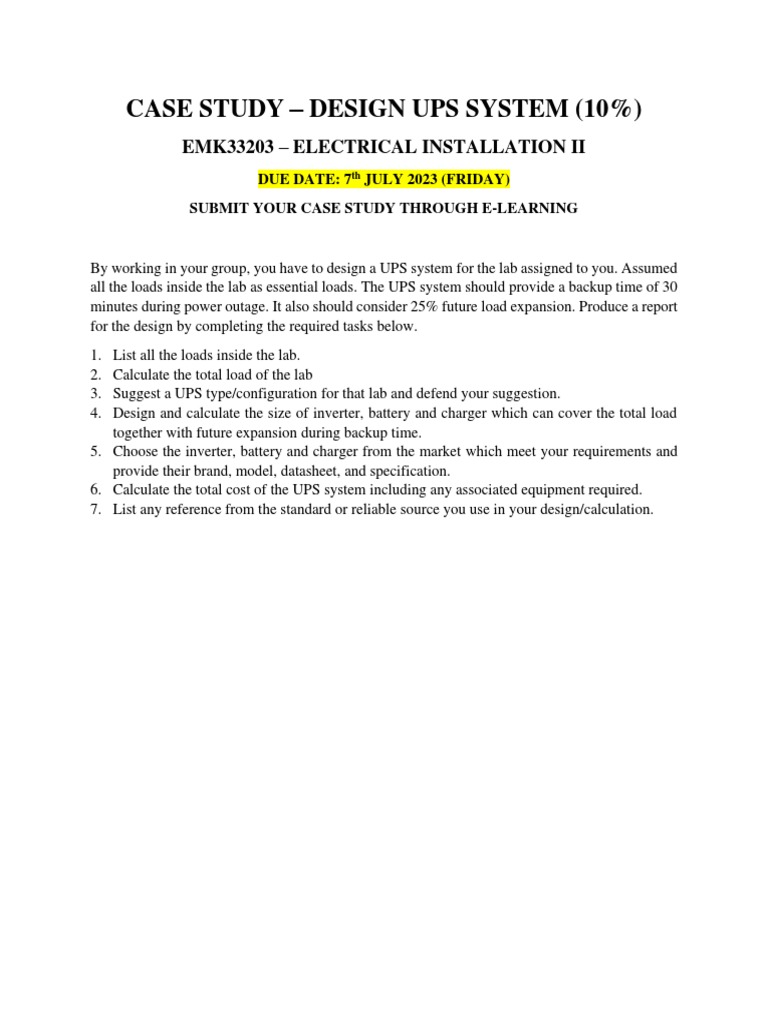 Case Study - Ups System (Combine) | PDF