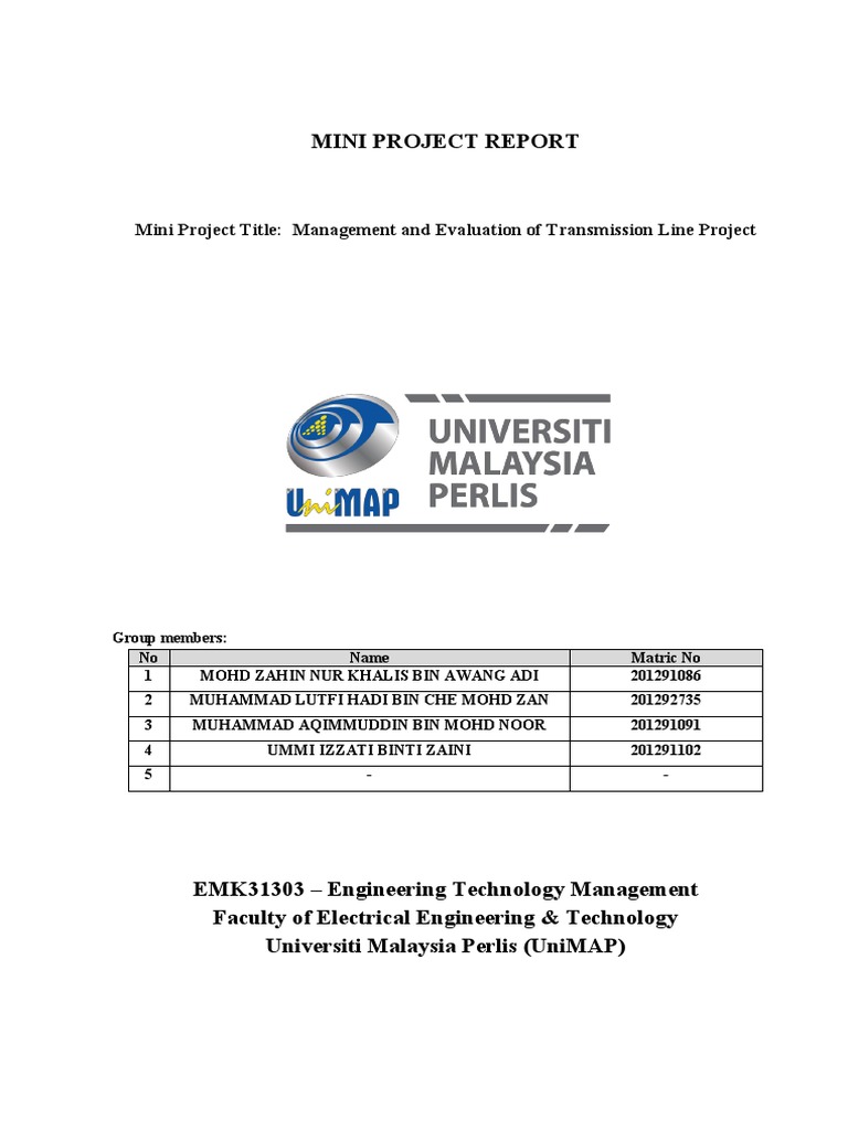 Emk31303 - (Group J) Mini Project Management | Download Free PDF ...