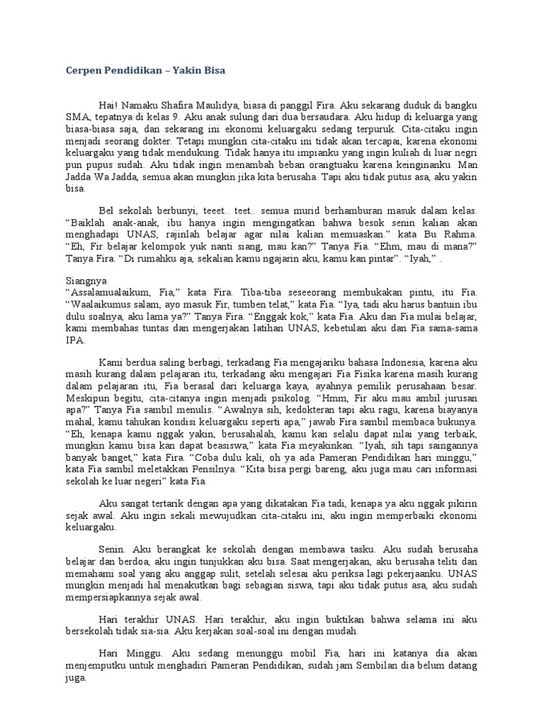 Cerpen Pendidikan | PDF