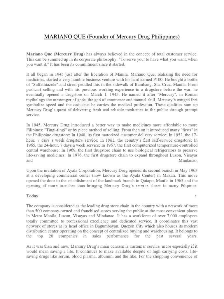 Mariano Que | Retail | Philippines