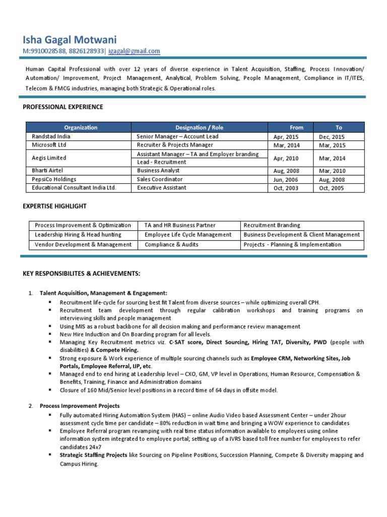 Isha Resume | Download Free PDF | Recruitment | Human Resources