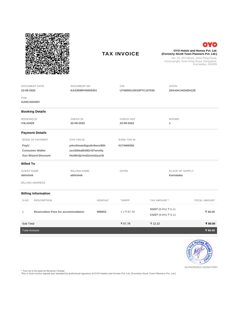 Customer Invoice - Booking Ota Commission - V4L43429 - 2022 09 23 ...