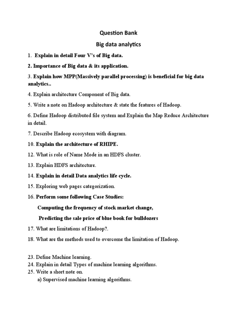 Big Data Question Bank | PDF
