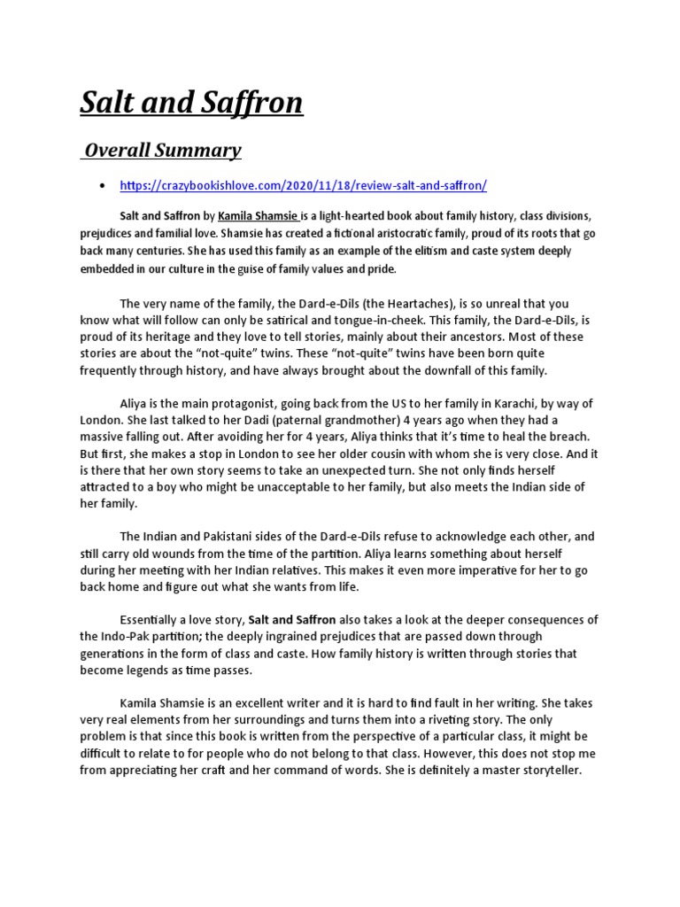 Salt and Saffron | PDF