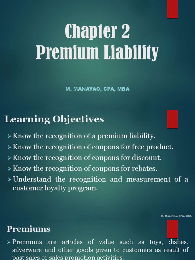 Chapter 2 Premium Liability Pdf Option Finance Discounts And