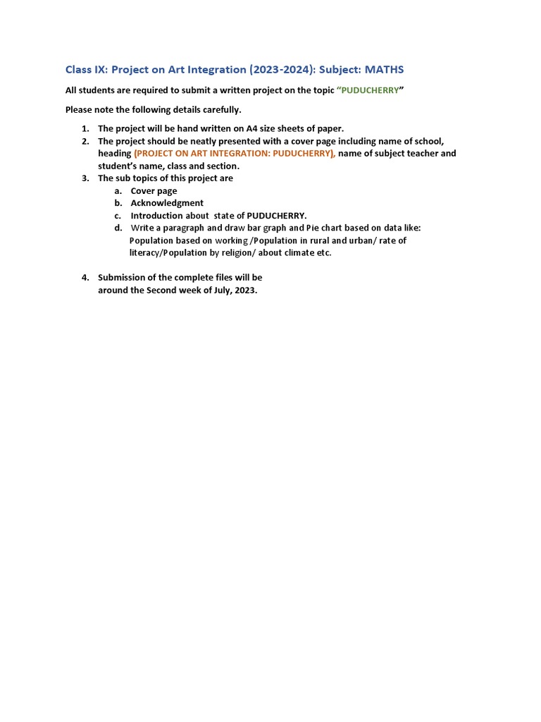 Maths Art Integration Project Class IX | PDF