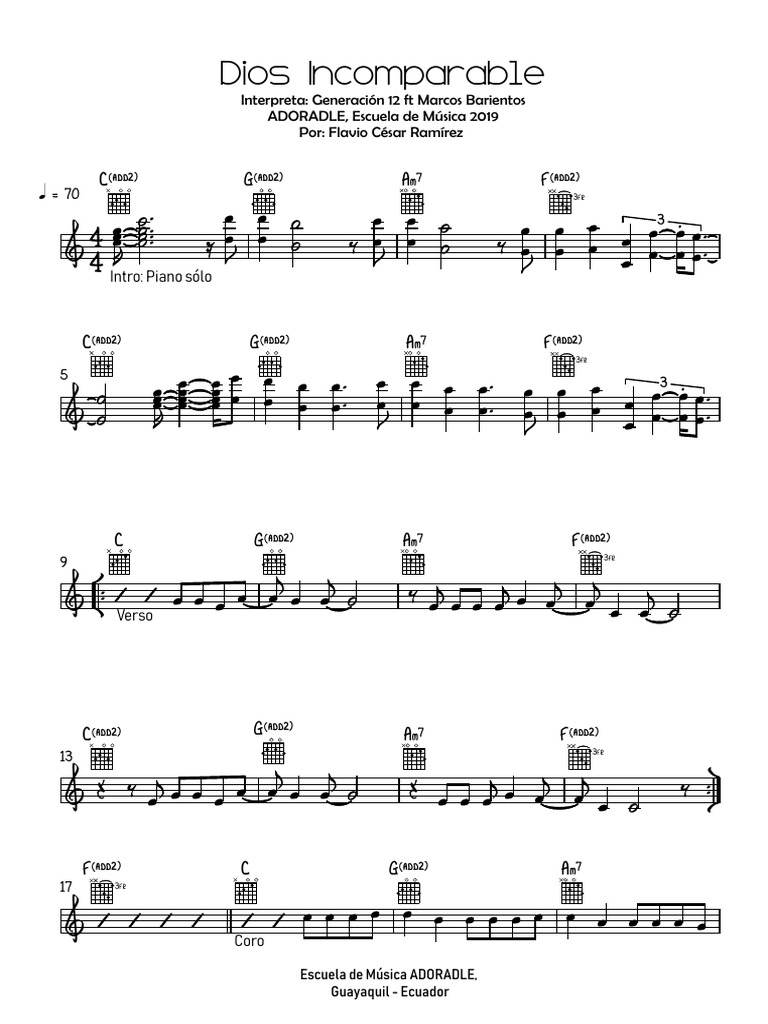 Dios Incomparable Chart C | PDF