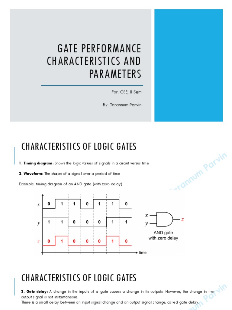 Gate Performance Characteristics and Parameters | PDF | Logic Gate ... Gate Performance Characteristics and Parameters | PDF | Logic Gate ...