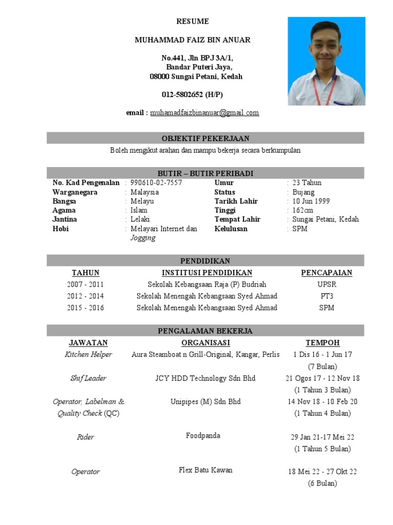 Resume Faiz | PDF