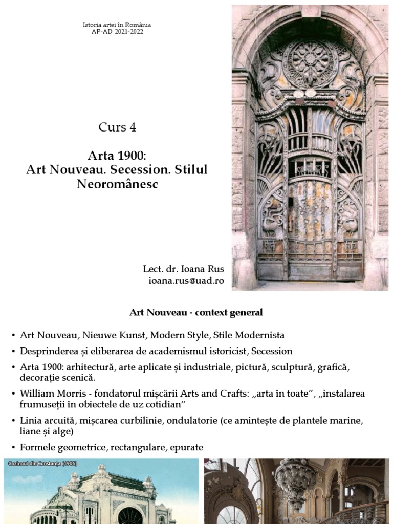 Curs 4_Art Nouveau. Secession. Neoromanesc | PDF