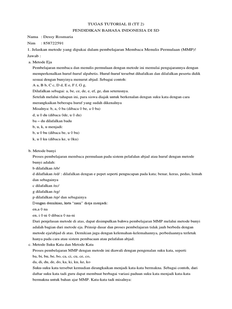 TT2 Pend BI - Dessy Rosmaria - 858722591 | PDF