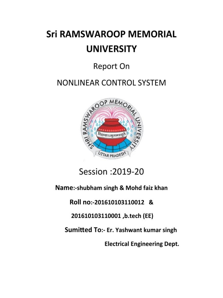 Nonlinear Control System Report | PDF | Nonlinear System | Gear