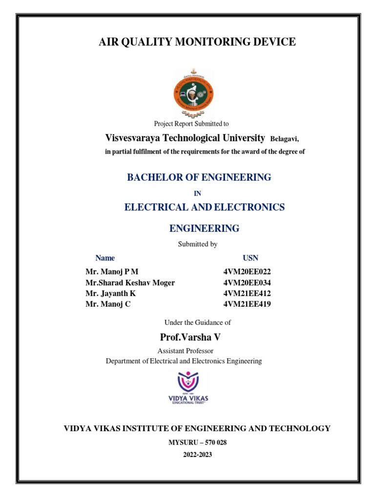 Mini Project Report01 | PDF | Microcontroller | Air Pollution
