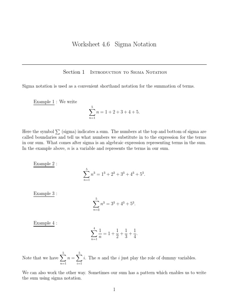 Sigma Notation | Summation | Fraction (Mathematics)