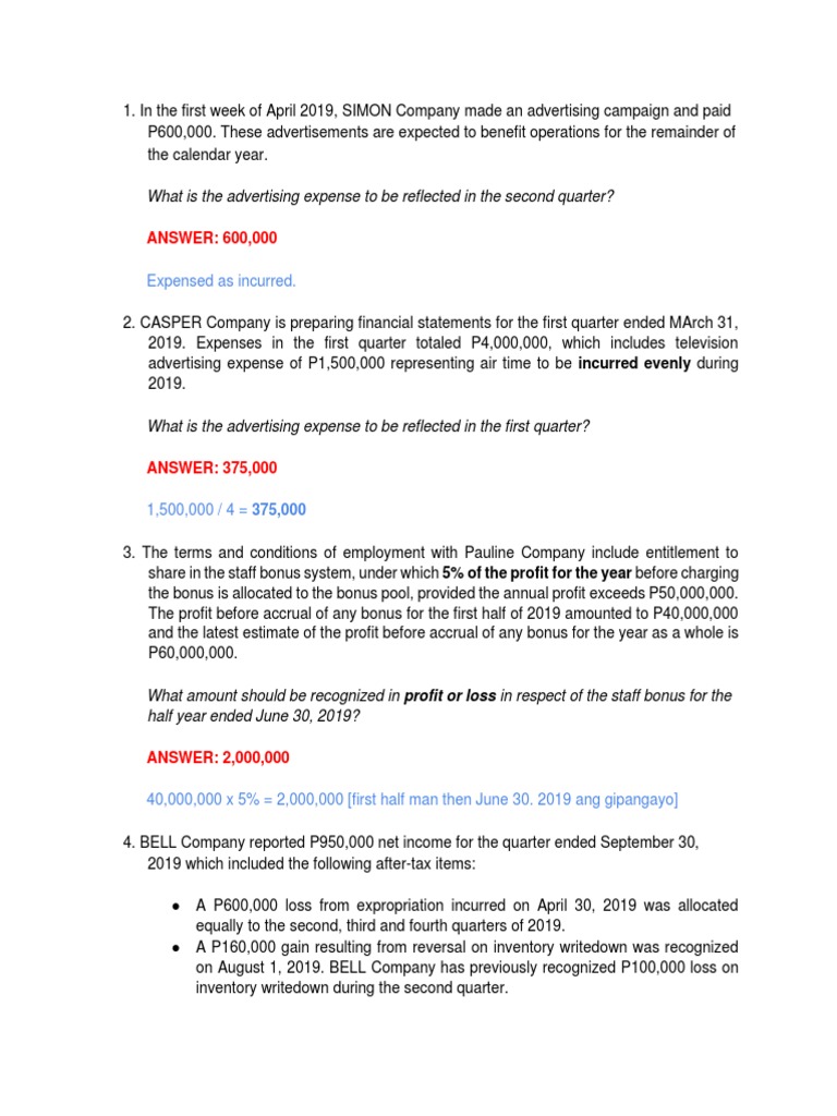 Accounting Interim Financial Statements | PDF