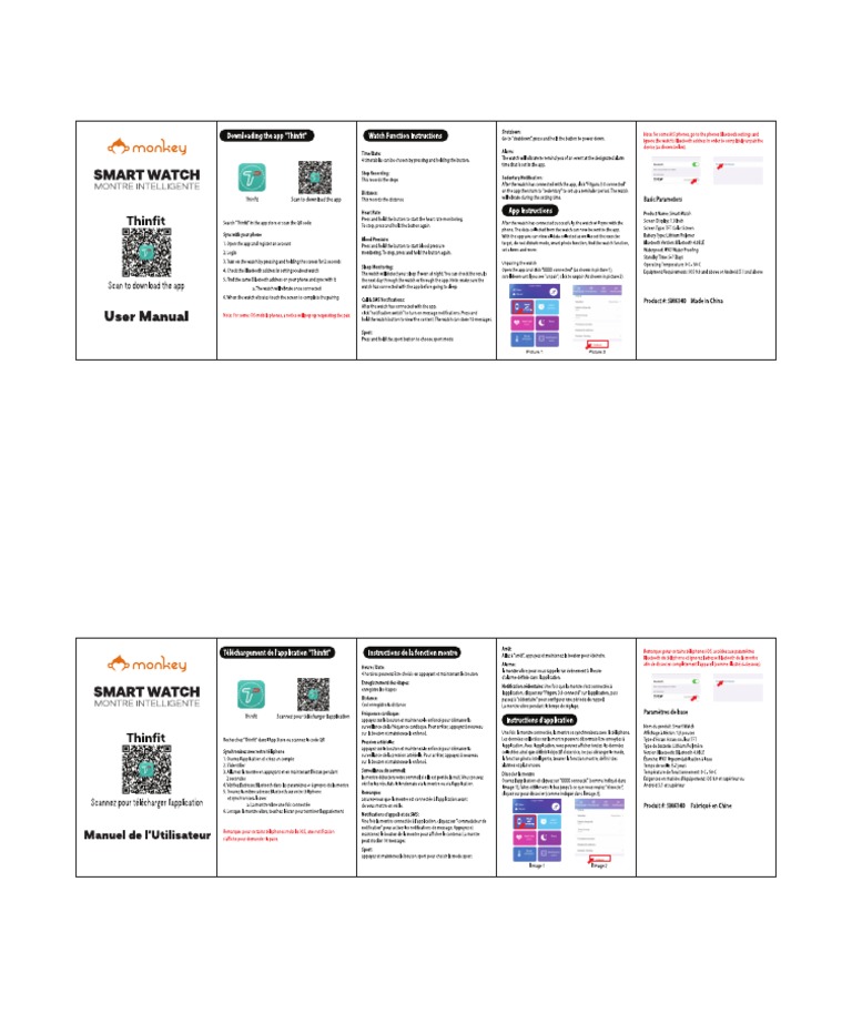 Monkey Smart Watch Manual | PDF