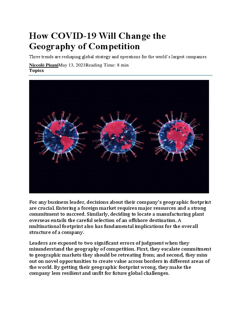 How COVID-19 Will Change The Geography of Competition | PDF | E ...