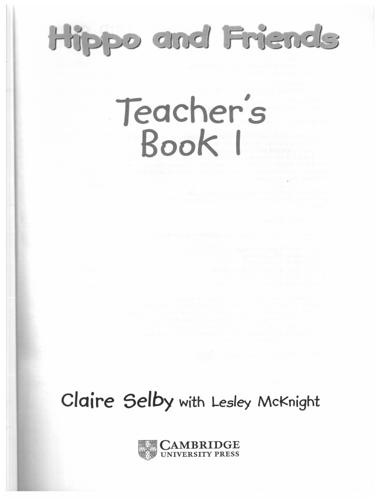 Hippo and Friends 1 Teachers Book | PDF