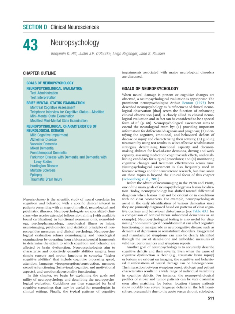 Neuropsychology | PDF