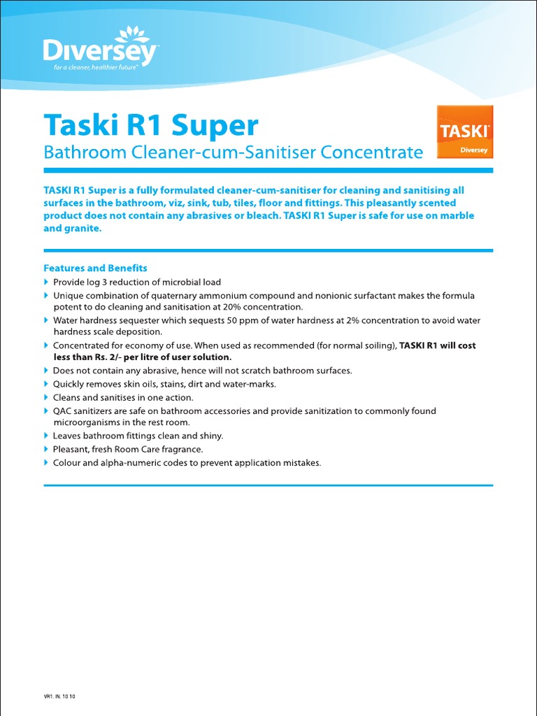 Taski r1 Super Sanitizer | PDF