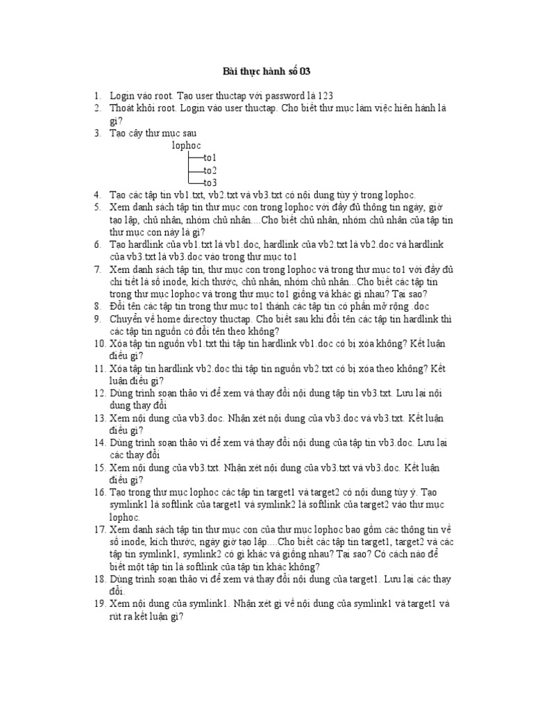 Bai Thuc Hanh So 03 | PDF