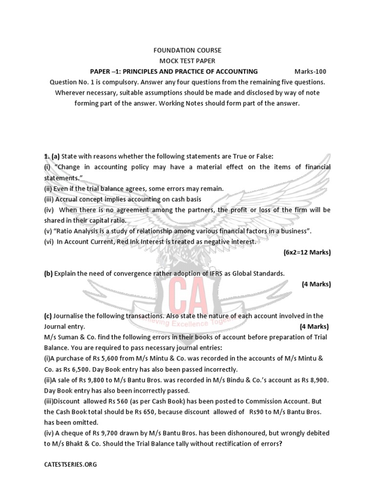 CA Foundation Account | PDF | Bookkeeping | Cheque