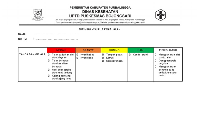 Format Skrining Visual Rawat Jalan | PDF