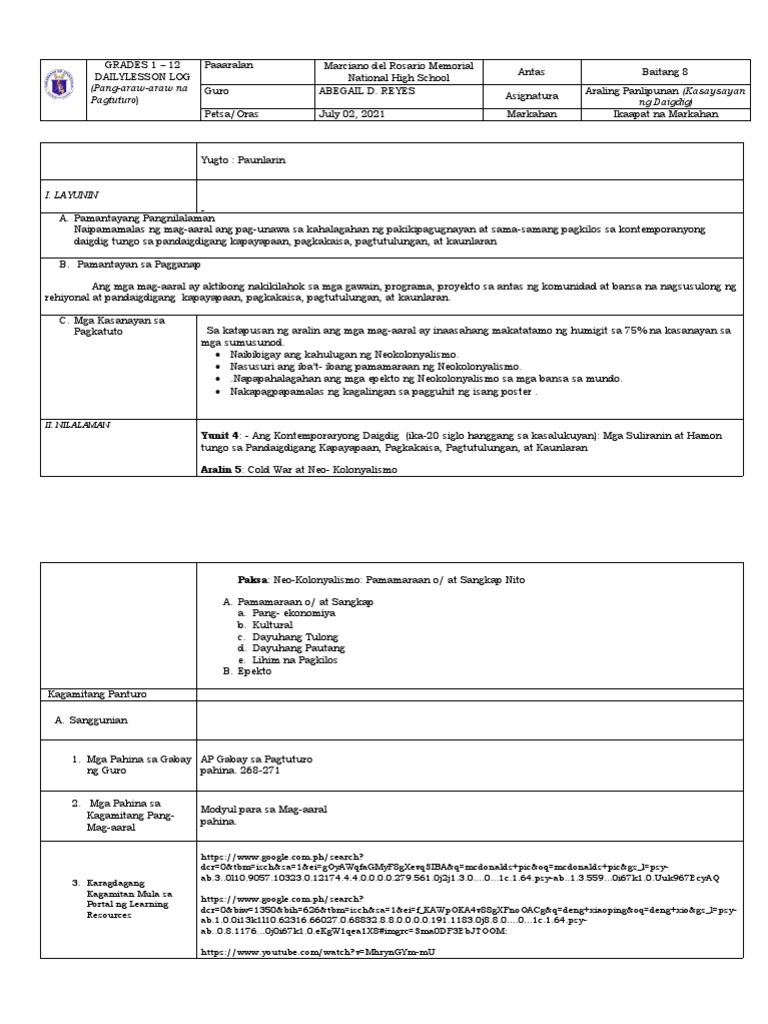 Co2 - Reyes Abegail D. DLL | PDF