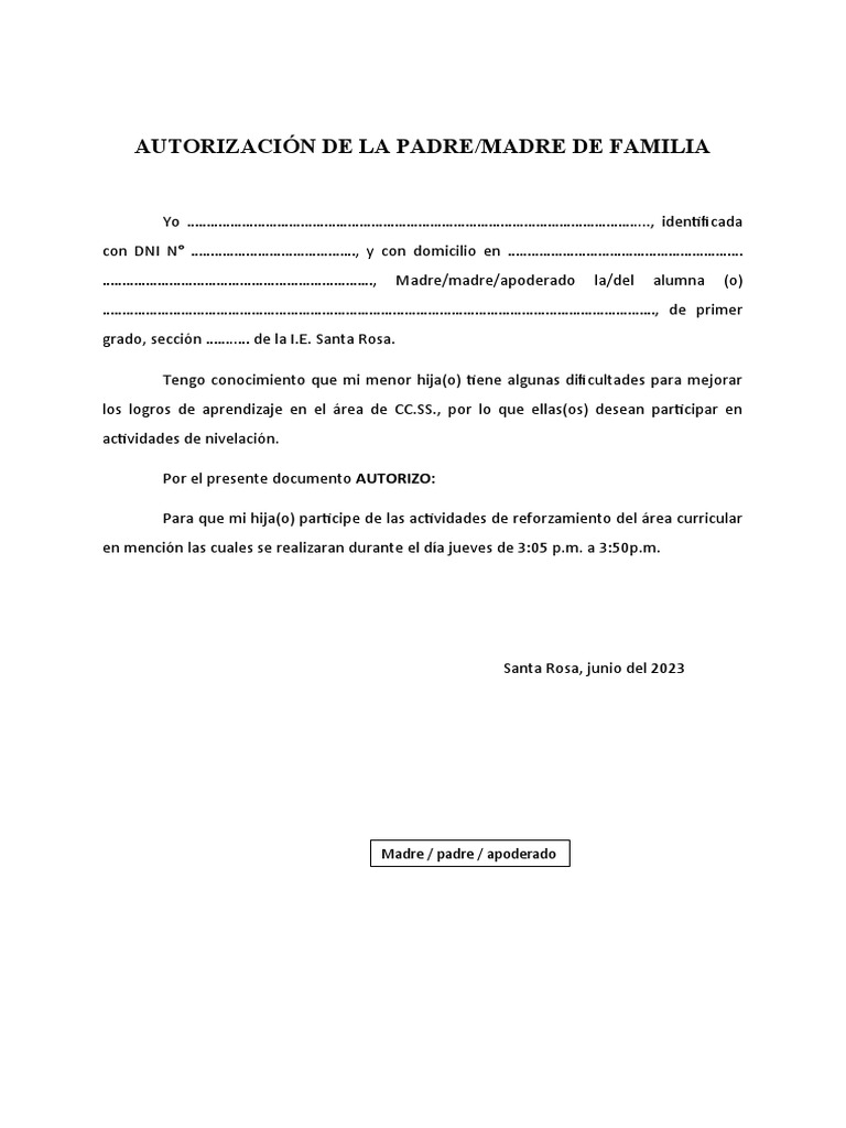Carta Poder Para Sacar Pasaporte A Un Menor