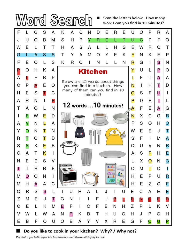 Cocina-Sopa de Letras | PDF