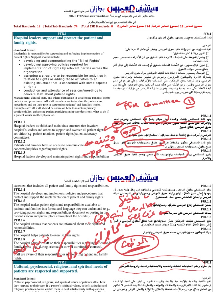 PFR Standardsمعايير حقوق المرضى سباهي مترجمة pdf | PDF | Informed Consent | Patient