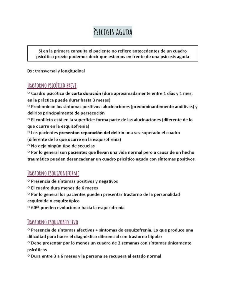 Psicosis aguda (1) | PDF