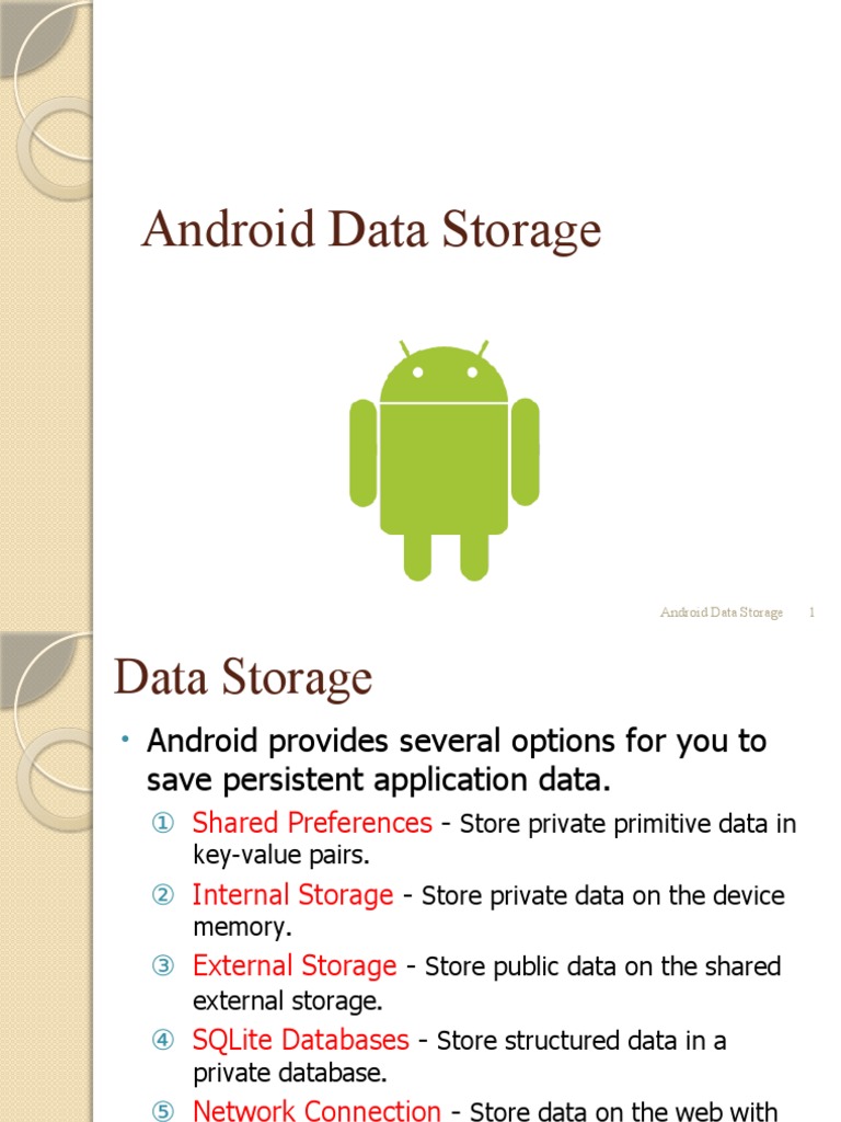 L04 - Android Data Storage2018 - v1 | PDF | Databases | Computer File