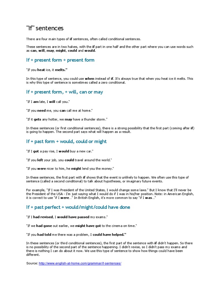 'If' Sentences | PDF