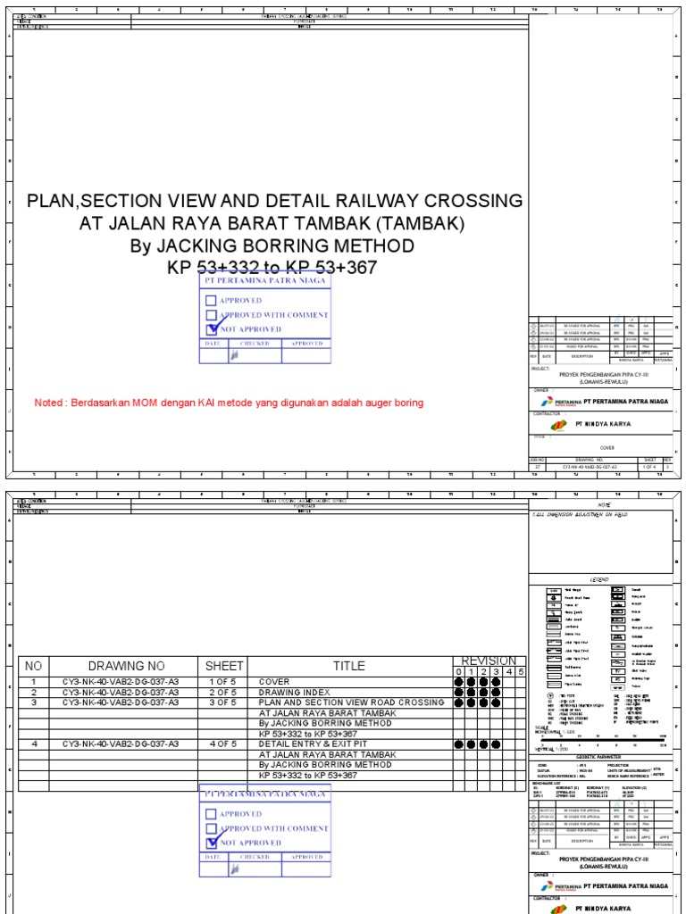 Plan, Section View and Detail Railway Crossing at Jalan Raya Barat ...