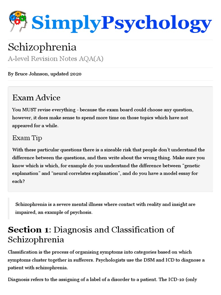 simplypsychology.org-a-level-Schizophrenia1 | PDF | Schizophrenia ...