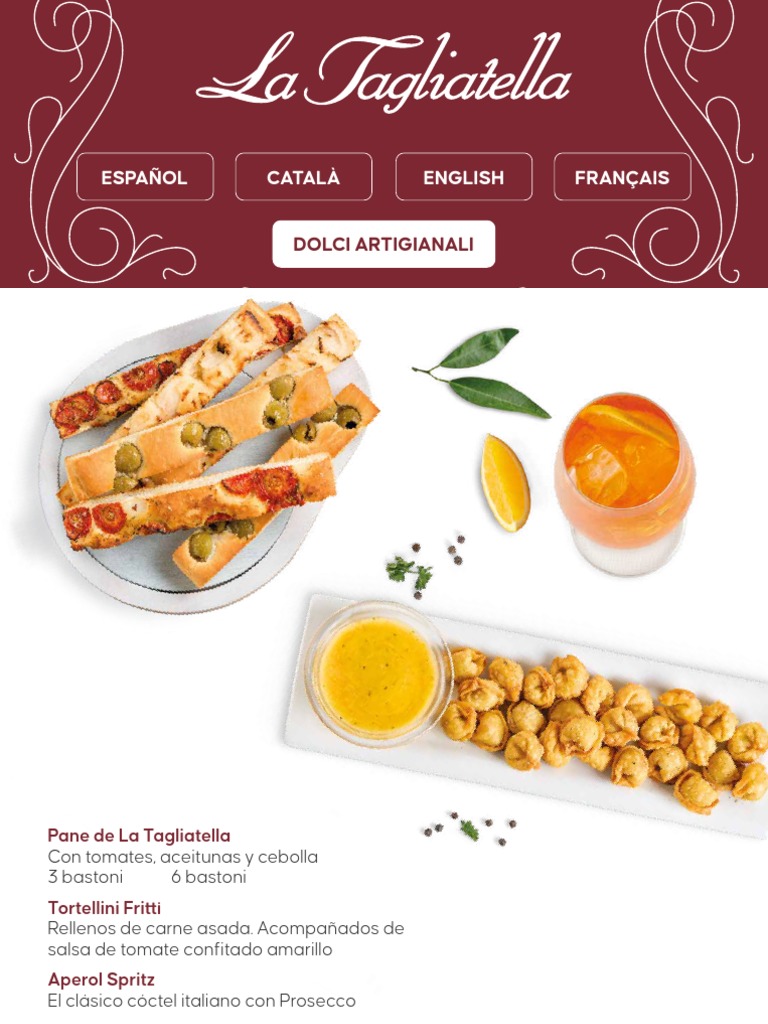 Carta de La Tagliatella 2025 PDF | PDF
