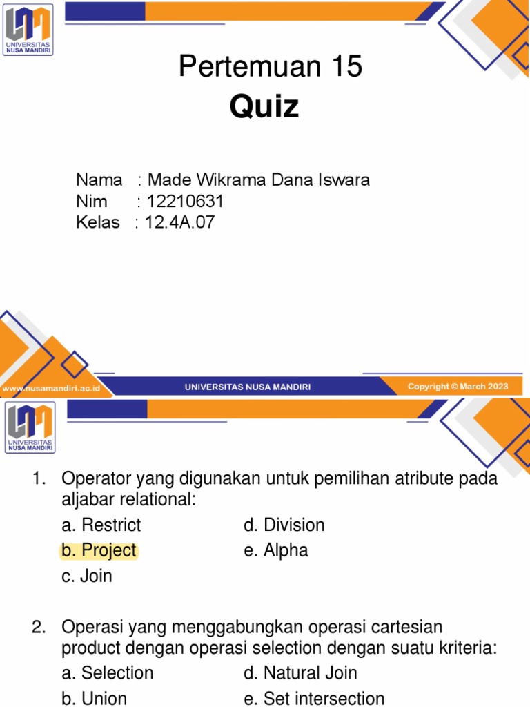 P15 - Quis - 12210631 - Made Wikrama | PDF