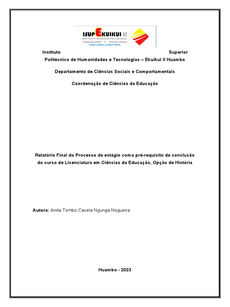 Relatorio Anita ISUPE | PDF | Carreira e Crescimento