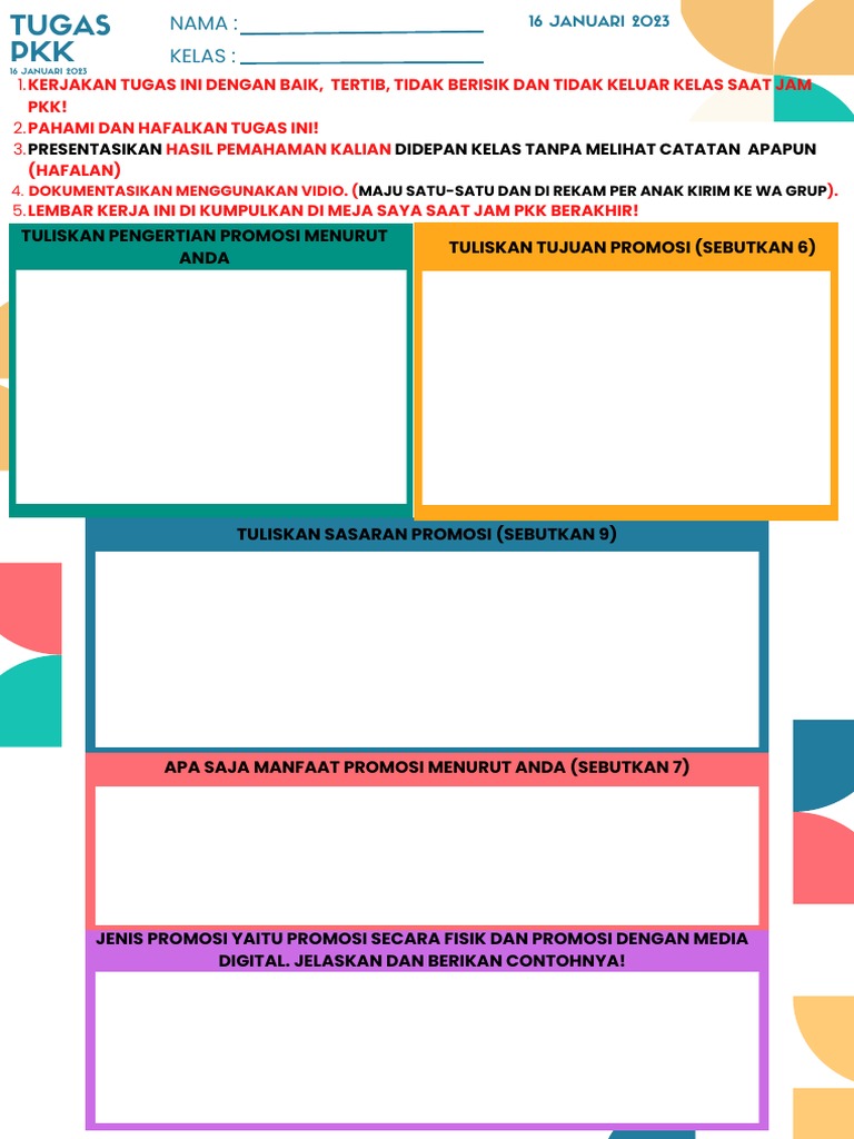 Tugas PKK 16 Januari 2023 Xii TBSM 2 | PDF